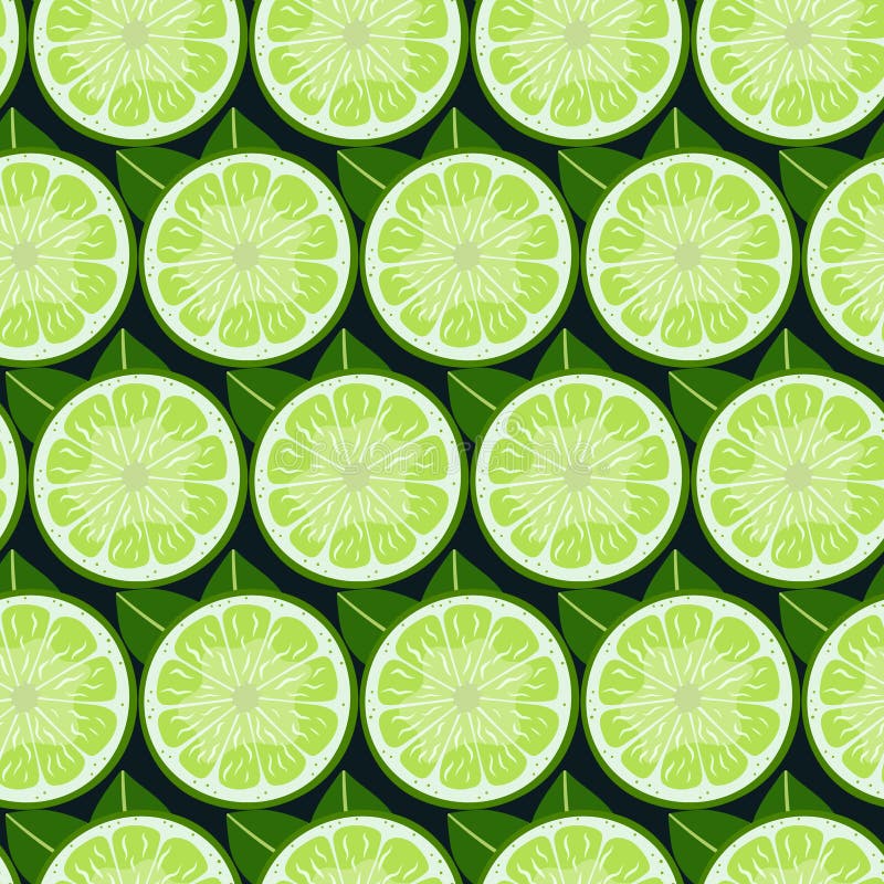 Lime Fruit Slices Seamless Pattern Stock Vector - Illustration of print ...