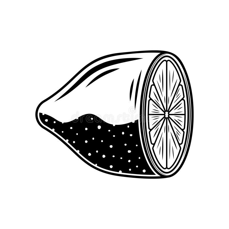 Lime Fruit Vector Black Monochrome Graphic Object or Design Element in ...