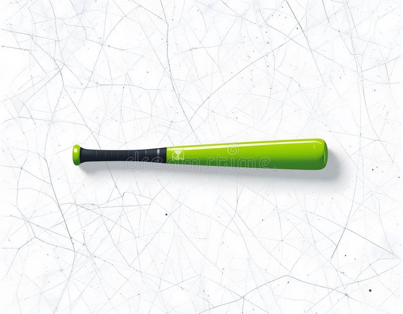 Lime Green Baseball Bat on Cracked White Surface: a Striking Visual ...