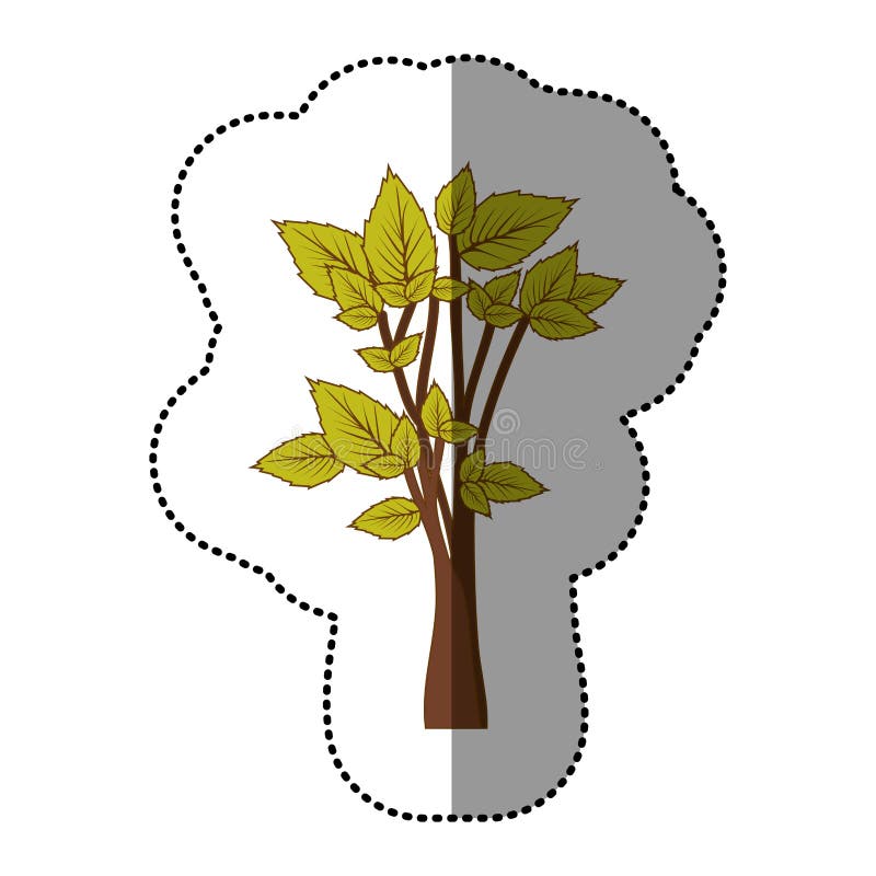 Lime Green Beautiful Tree Icon Stock Illustration - Illustration of ...