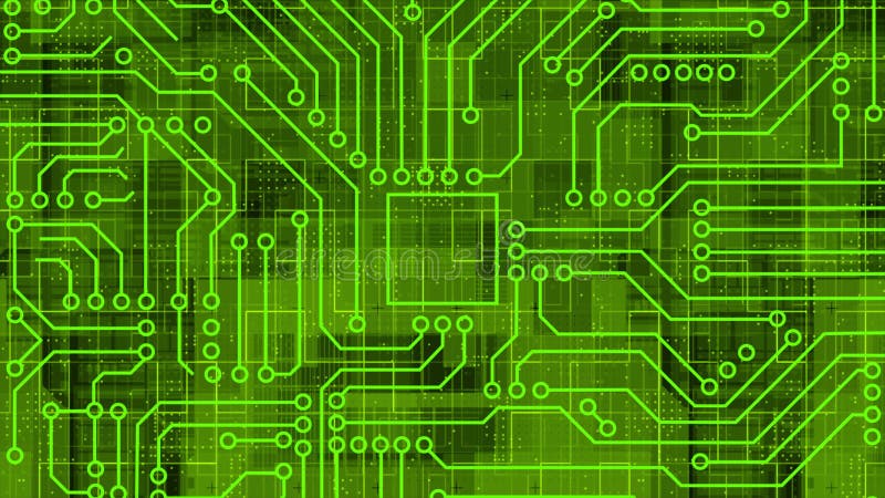 Lime Green Computer Chip with Connections and Signals. AI Computer ...