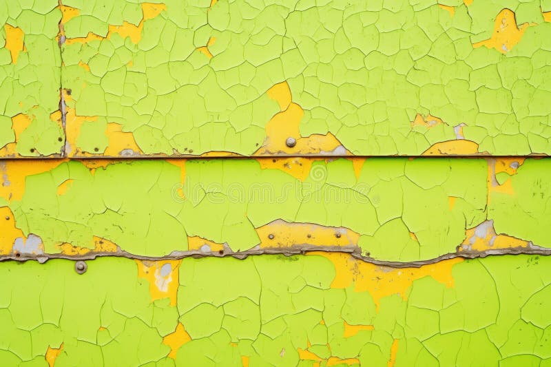 Lime Green Cracked Paint Revealing Rust Beneath Stock Illustration ...