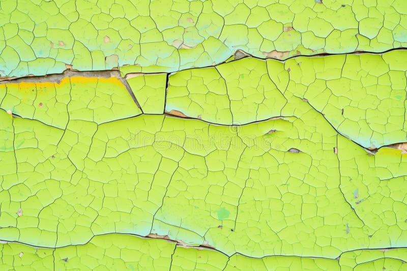 Lime Green Cracked Paint Revealing Rust Beneath Stock Illustration ...