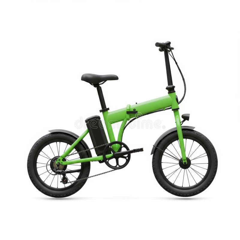 Lime Green Electric Folding Bike Stock Illustration - Illustration of lightweight ...