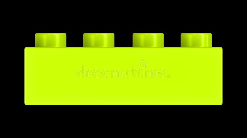 Lime Green Lego Block Isolated on a Black Background. Stock ...