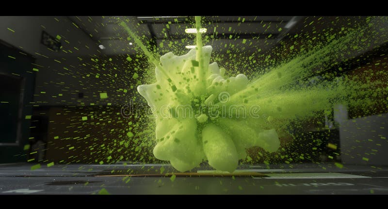 Lime Green Liquid Explosion Abstract Design Stock Illustration ...