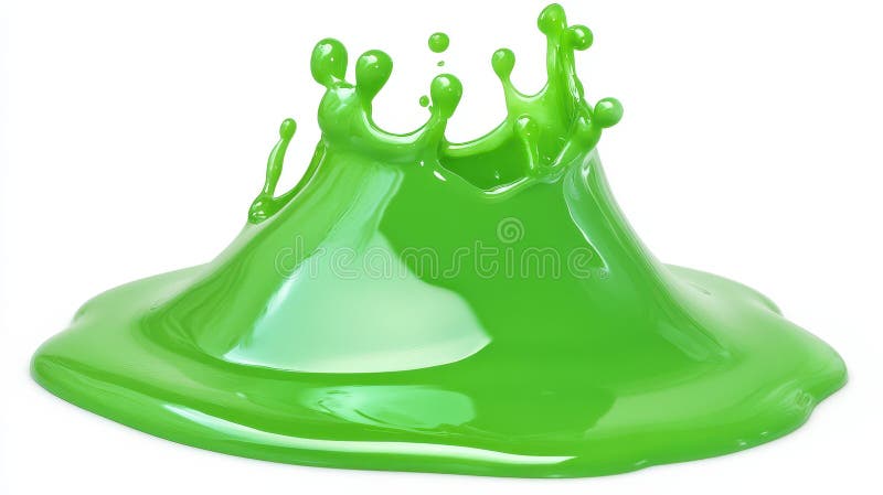 Lime Green Liquid Splash a Burst of Vibrant Color on White Background ...