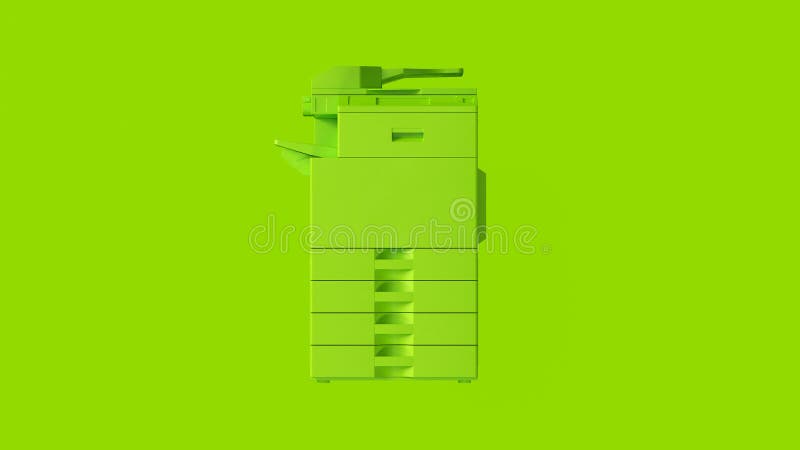 Lime Green Office Large Printer Stock Illustration - Illustration of ...