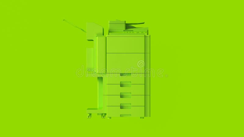 Lime Green Office Large Printer Stock Illustration - Illustration of ...
