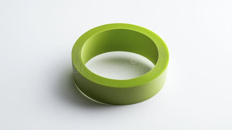 Lime Green Ring Shaped Object on White Background Stock Illustration ...