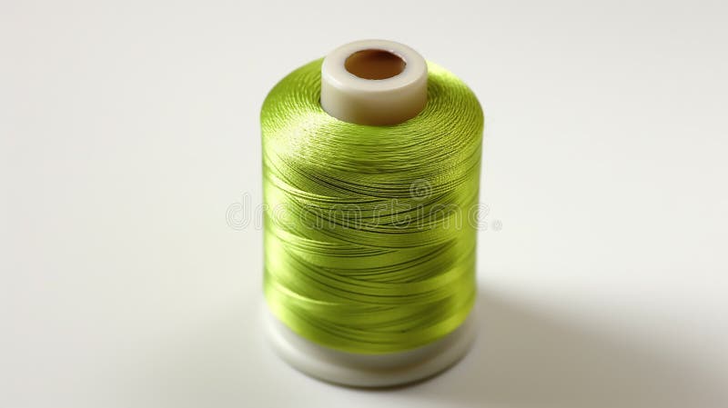 Lime Green Sewing Thread Coi Stock Illustration - Illustration of close ...