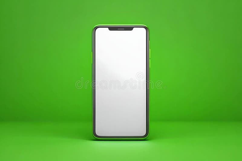 Lime Green Smartphone Mockup: Modern Technology Display Stock ...