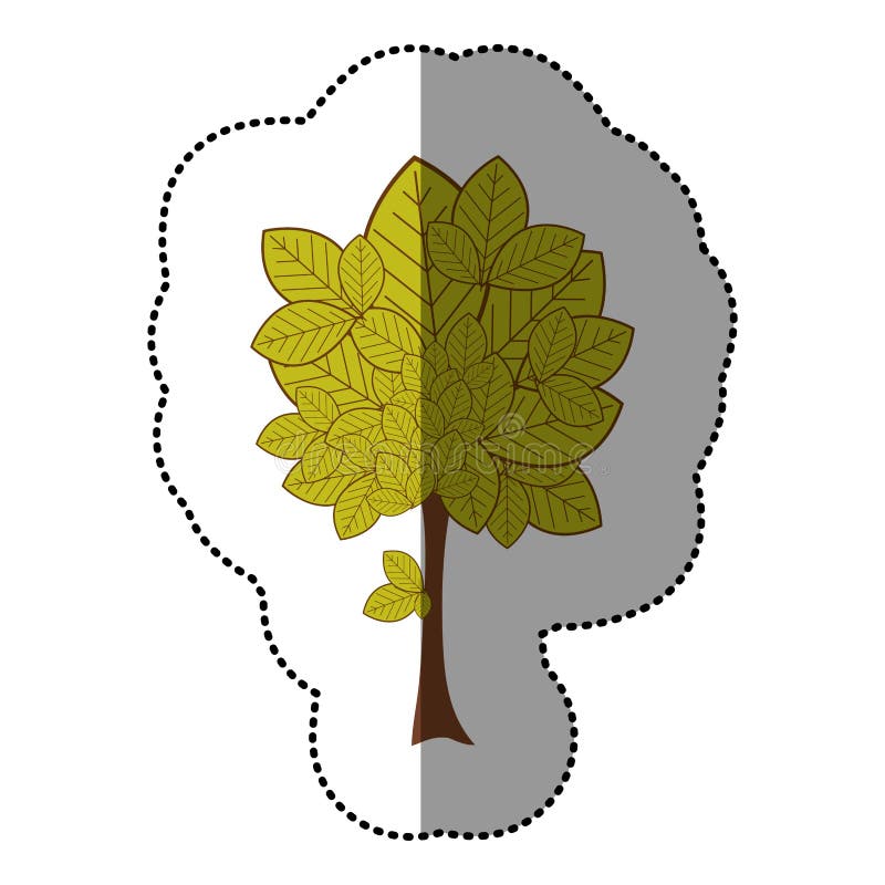 Lime Green Sticker Natural Tree Icon Stock Illustration - Illustration ...