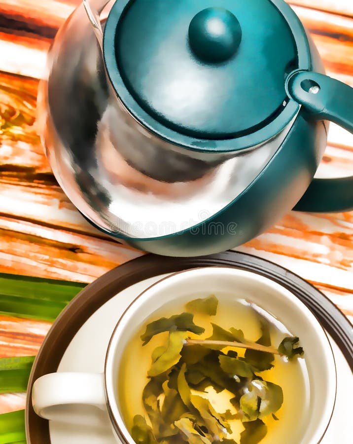 Lime Green Teas Shows Fruits Beverage and Refreshment Stock Photo ...