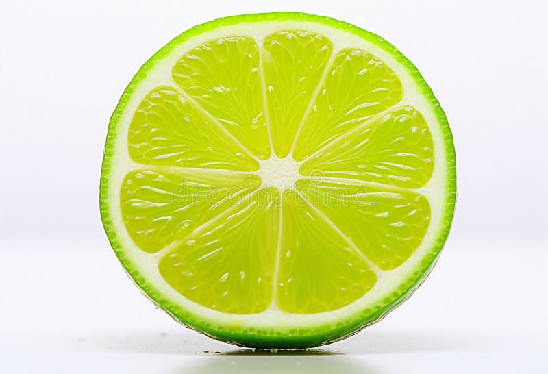 Lime Half on White with Shadow on the Ground and White Background Stock ...