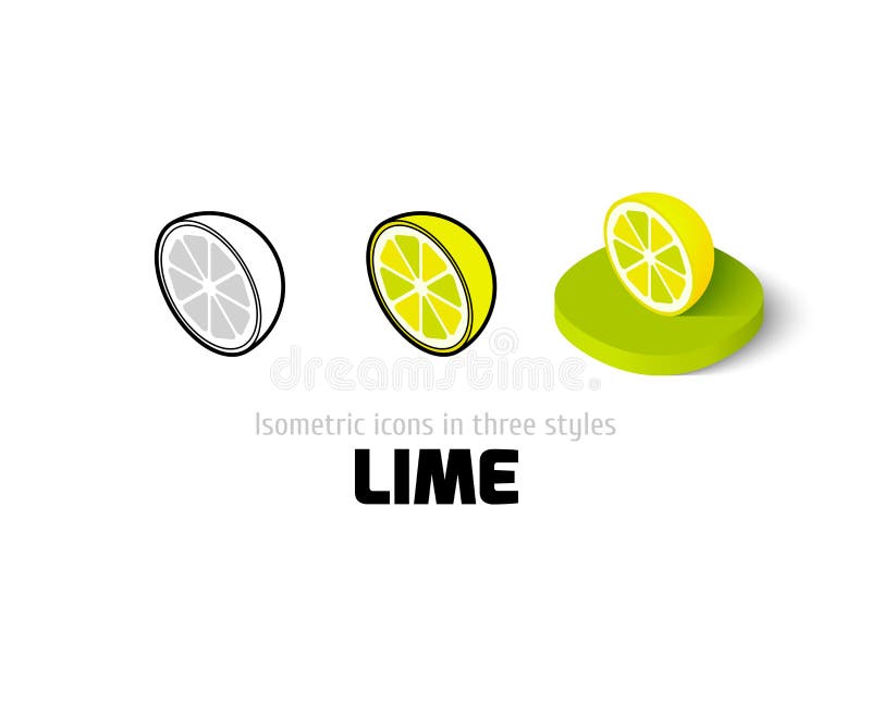 Lime Icon in Different Style Stock Vector - Illustration of outline ...