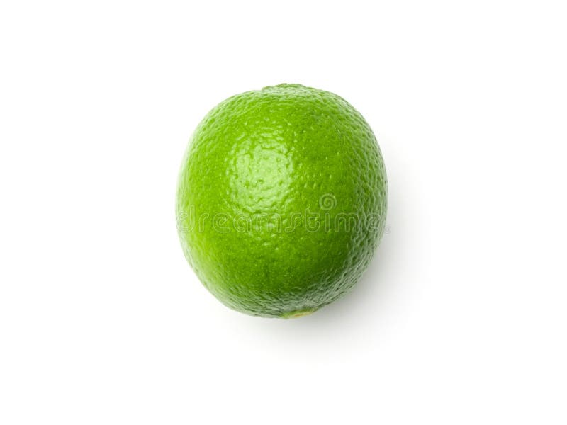 Lime Isolated on White. Top View Stock Image - Image of acid, object ...