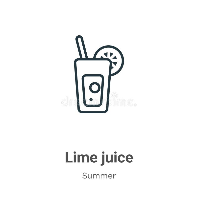 Lime Juice Outline Vector Icon. Thin Line Black Lime Juice Icon, Flat ...