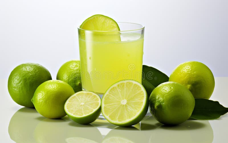 Lime Juice White Background Editorial Stock Image - Illustration of ...