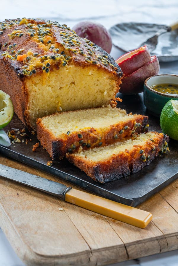 Lime and Passion Fruit Cake Stock Photo - Image of dessert ...