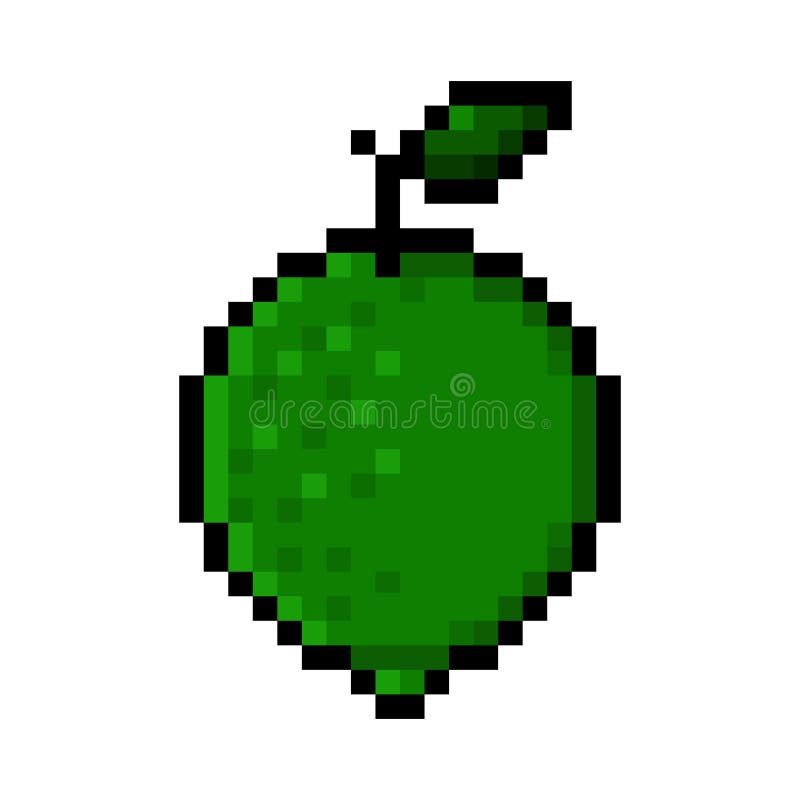 Lime Pixel Art on White Background Stock Illustration - Illustration of ...