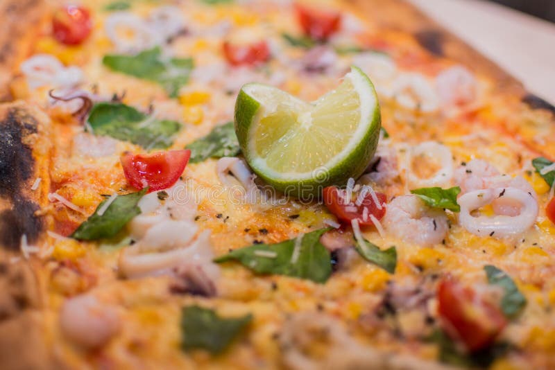 Lime on pizza stock image. Image of vegetable, dough - 89777247