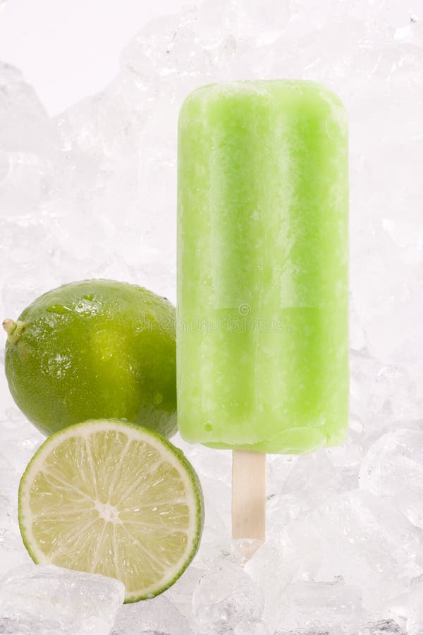 Lime Popsicle on Ice stock image. Image of summertime - 14283423