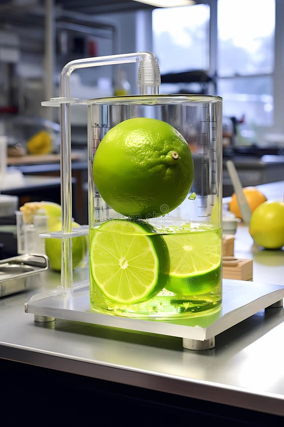 Lime in a Science Lab on on a Table, in the Style of Clear Edge Definition Stock Illustration ...