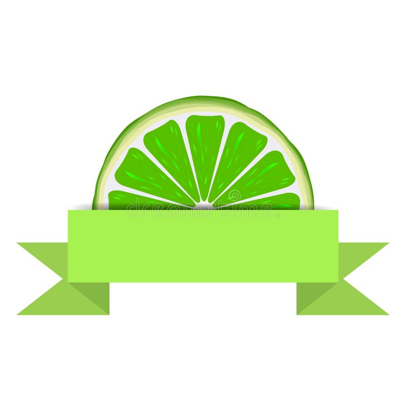 Lime Slice with Paper Banner Stock Vector - Illustration of nature ...