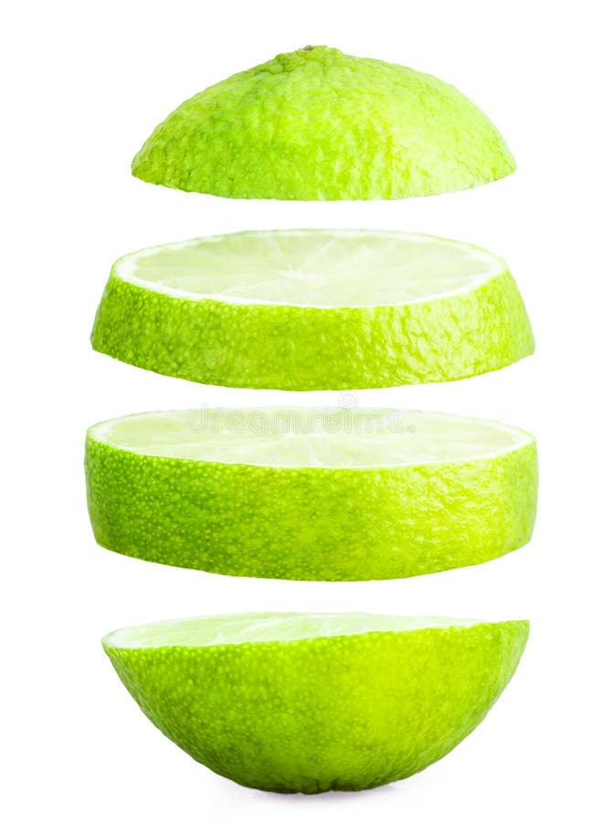 Lime Sliced Isolated on White Stock Photo - Image of ripe, fruit: 71138290