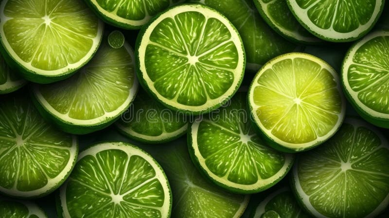 Lime Slices Background. Generative AI Stock Illustration - Illustration ...