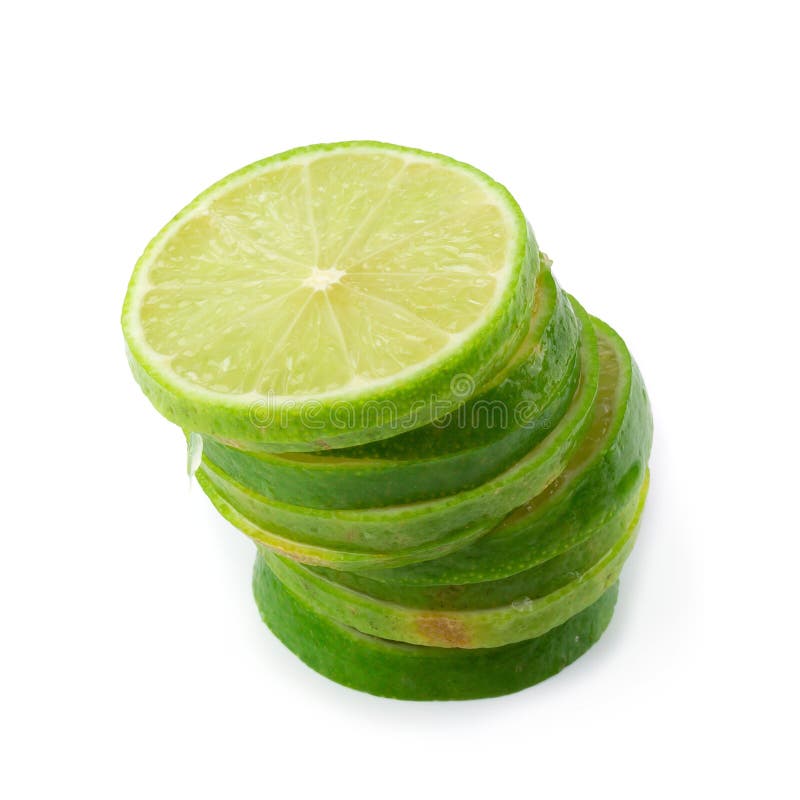 Lime Slices Isolated on a White Background Stock Photo - Image of food ...