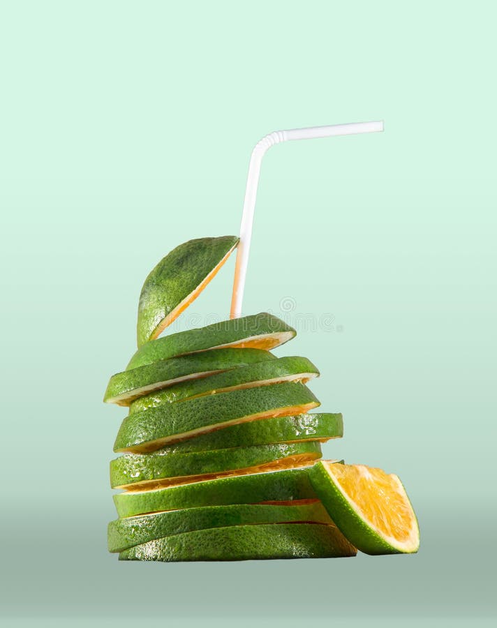 Lime Slices in Lemon Shape with Straw Stock Image - Image of beautiful ...