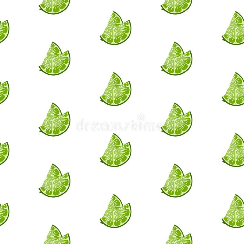 Lime Slices Seamless Pattern on White Background. Stock Vector ...
