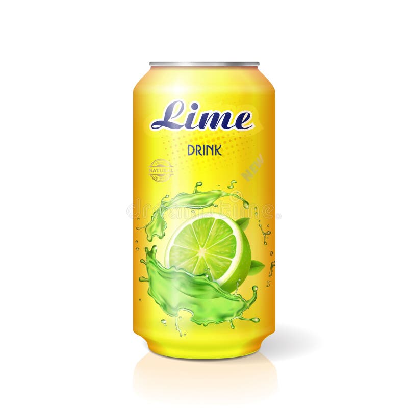 Lime Soft Drink Can Lemonade Package Design Stock Vector - Illustration ...