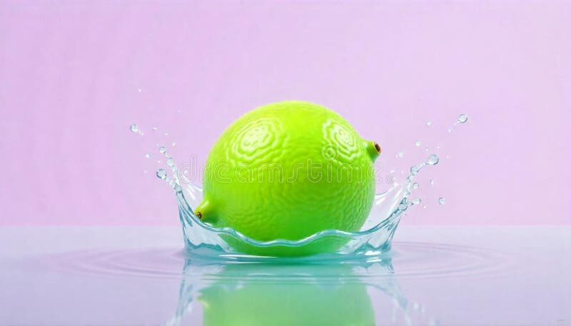 Lime Splash Creating Dynamic Visual with Vibrant Colors and Freshness ...