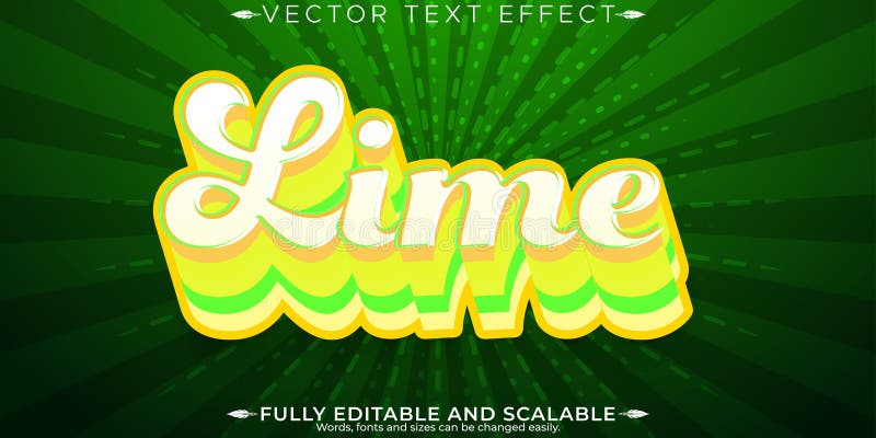 Lime Text Effect, Editable Natural and Fresh Text Style Stock Vector ...