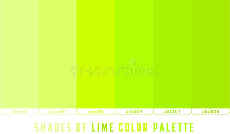 Lime Tone Color Shade Background with Code and Name Illustration. Stock ...
