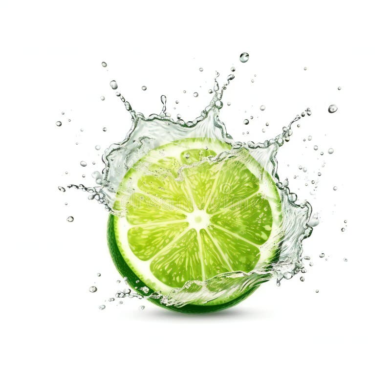 Lime with water splash stock illustration. Illustration of refreshment ...