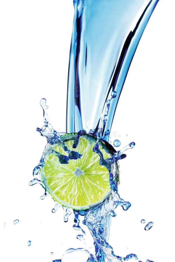 Lime with water splash stock image. Image of slice, flowing - 51747977