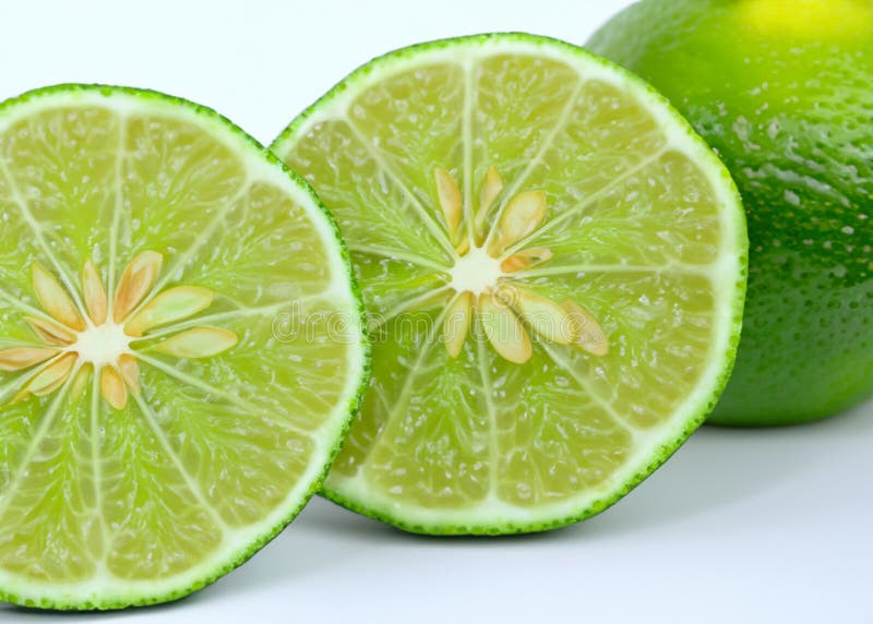 Lime on White Background. Room for Text Stock Image - Image of berry ...