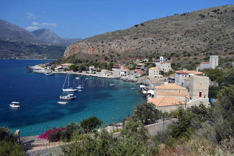 Limeni-Dorf in Mani, Griechenland Stockbild - Bild von hände ...