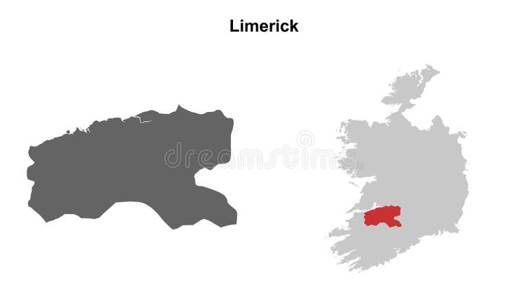 Limerick outline map stock vector. Illustration of region - 378870034