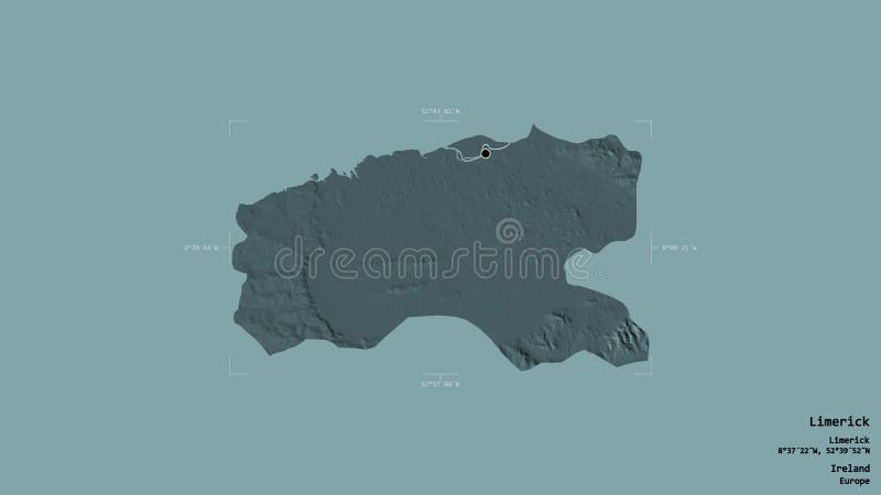 Limerick - Ireland. Bounding Box. Administrative Stock Illustration ...