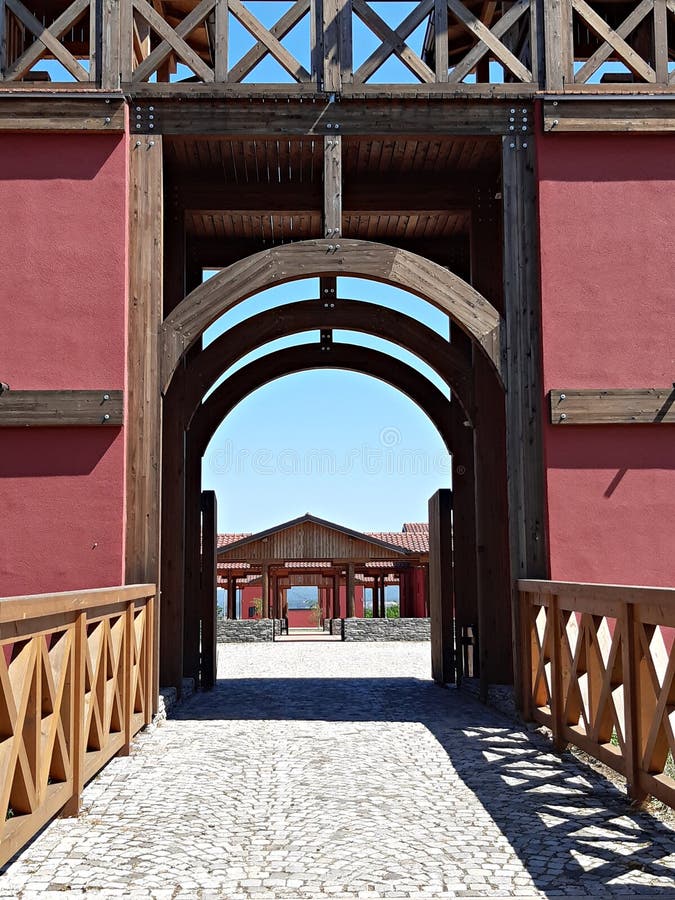 Replica of the Barracks of the Roman Legions - Viminacium Stock Photo ...