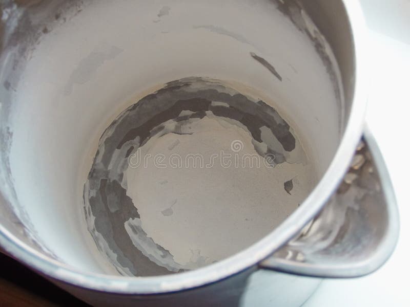 Limescale, Scale in Old Kettle Isolated on White. Hard Water Problem ...