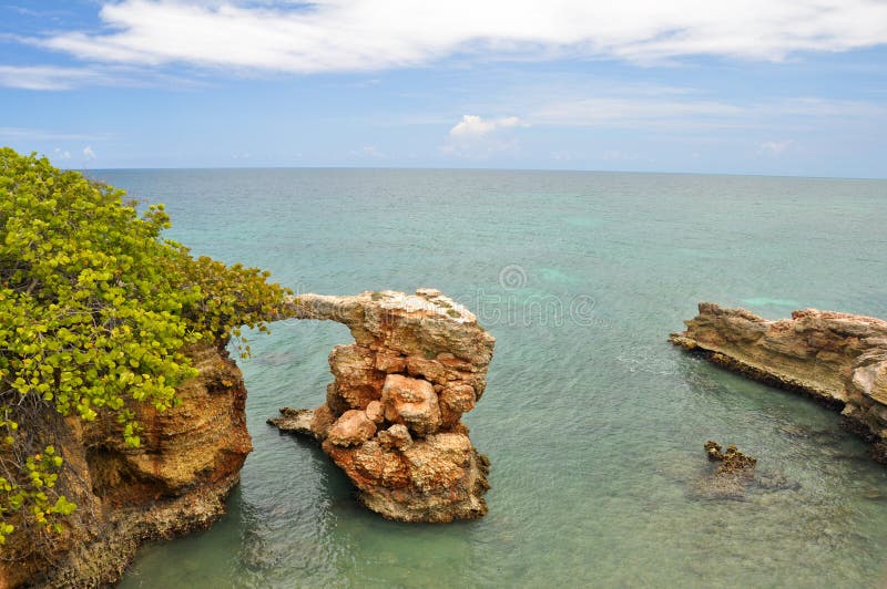 Limestone Arch at Cabo Rojo, Puerto Rico Stock Image - Image of coast ...