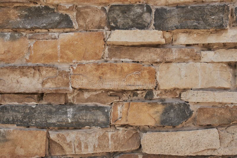 Old Limestone Brick Wall Fragment Stock Photo - Image of background ...