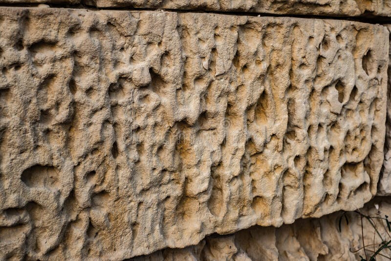 Limestone Bricks Eroded and Cracked Stock Image - Image of pattern ...