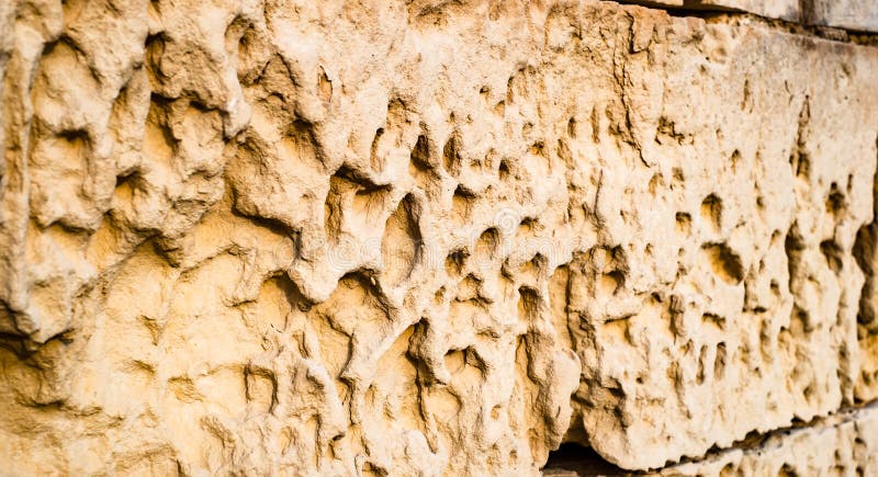 Limestone Bricks Eroded and Cracked Stock Image - Image of castle ...